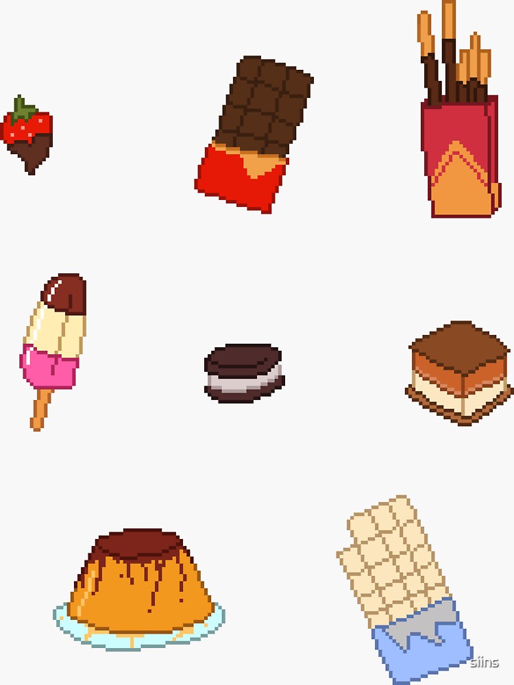 "Pixel Junk Food Stickers 8" Sticker by siins | Redbubble