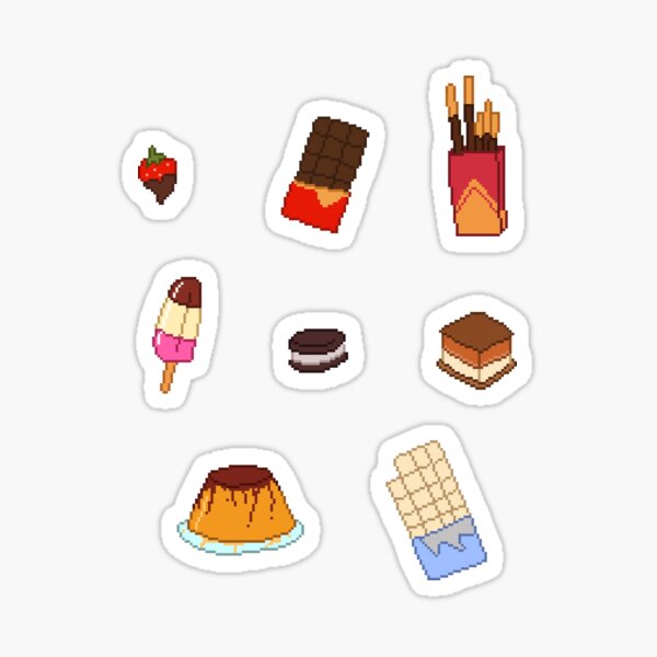 "Pixel Junk Food Stickers 8" Sticker by siins | Redbubble