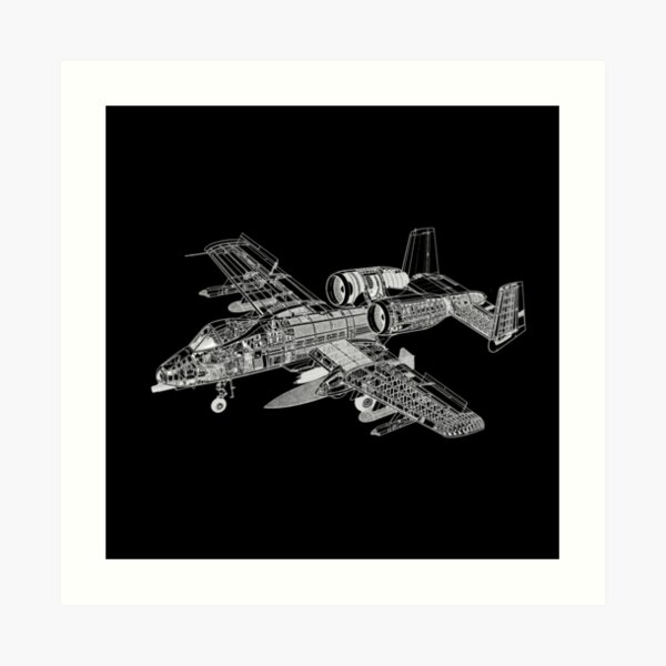 "A-10 Thunderbolt II "Warthog" Airplane - Cutaway Drawing" Art Print ...