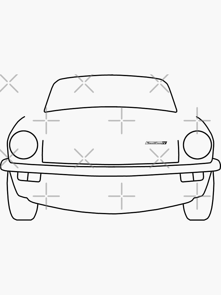 "Triumph Spitfire classic car outline line graphic (black)" Sticker for ...