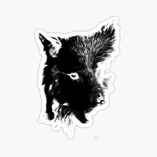 "Black wolf face" Sticker for Sale by BiZepsM0 | Redbubble