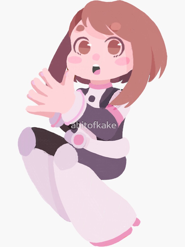 Uraraka Ochako Sticker By Abitofkake Redbubble