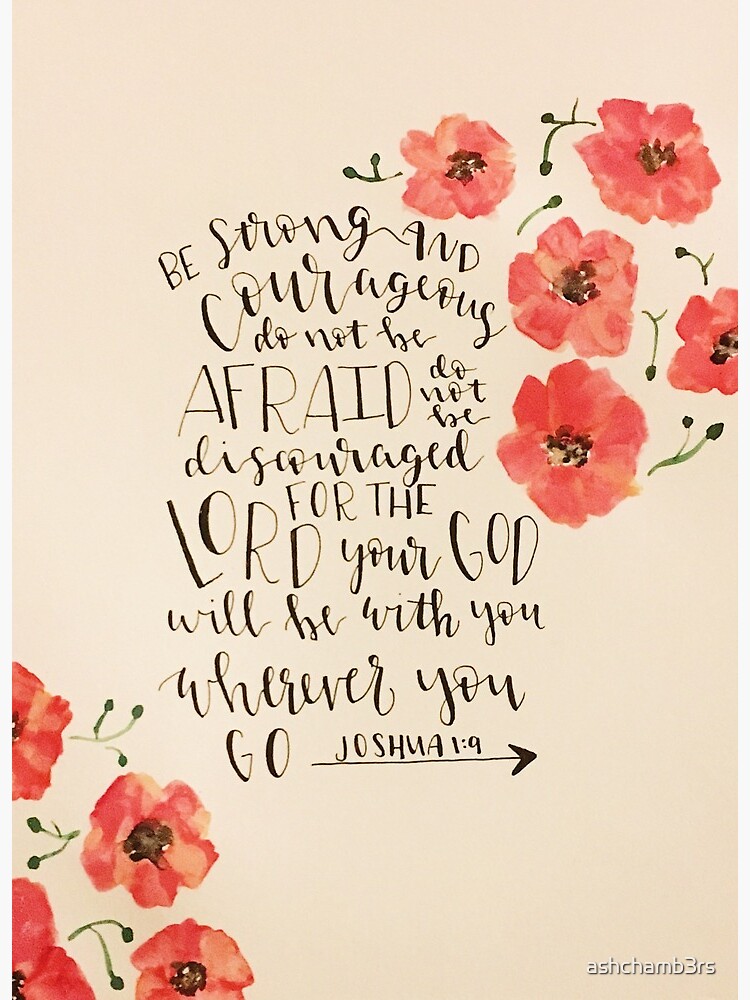 "Joshua 1:9 Calligraphy Art" Canvas Print by ashchamb3rs | Redbubble