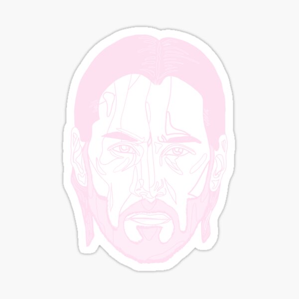 "Keanu Reeves Contour (pink on white)" Sticker for Sale by H3LL0PPL ...