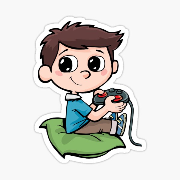 " boy playing computer games" Sticker for Sale by duxpavlic | Redbubble