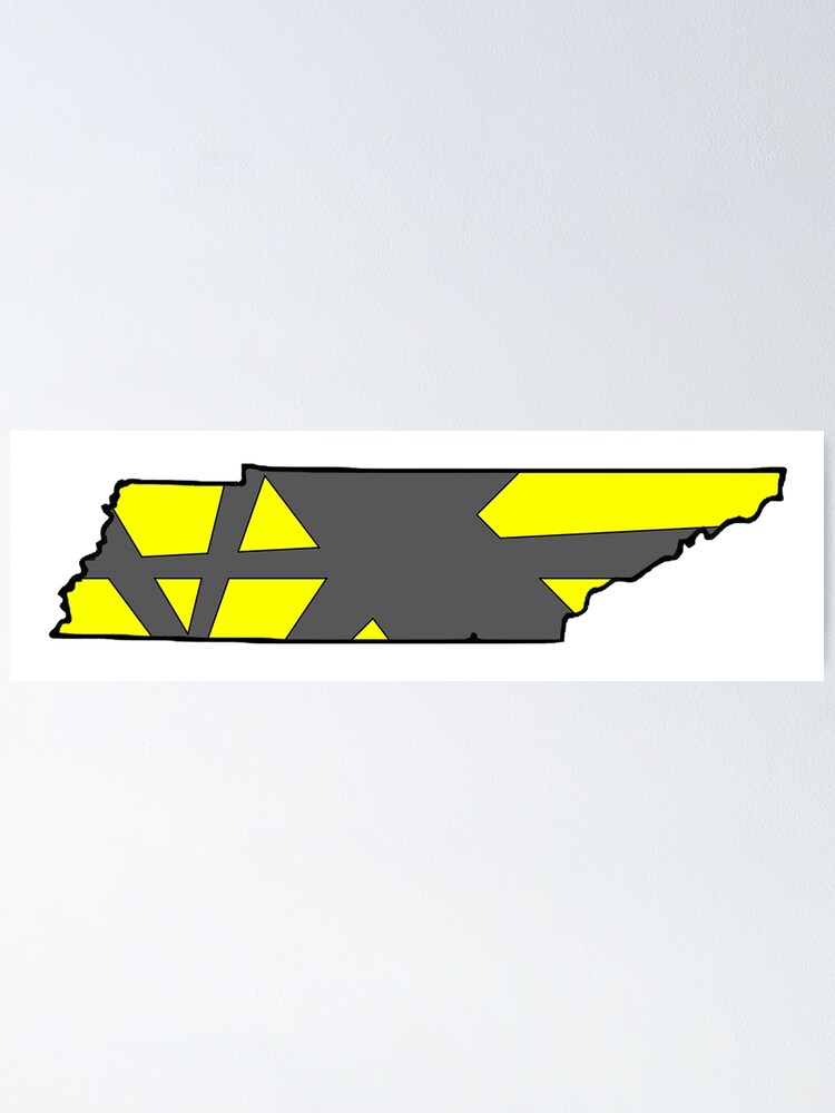 "Tennessee State Map Yellow and Gray Geometric Pattern" Poster for Sale ...