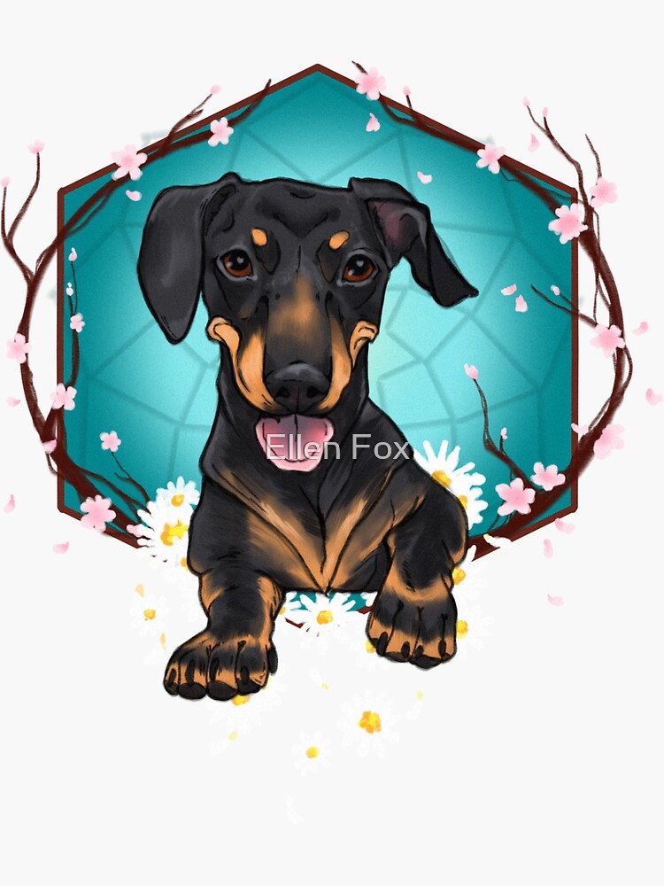 "Daisy Dachshund " Sticker for Sale by ellenfox | Redbubble