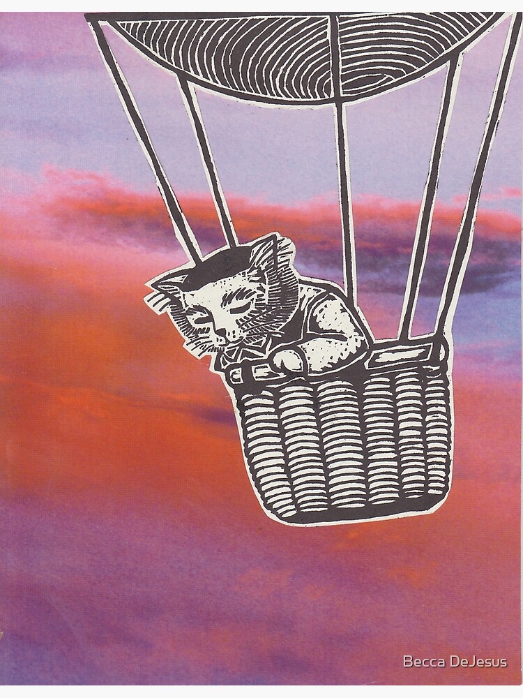 "Hot Air Balloon Cat " Poster for Sale by ghostcollages | Redbubble