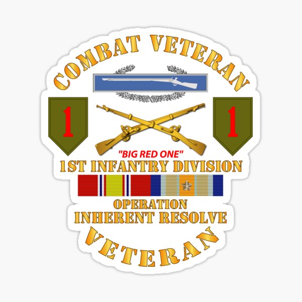 "Army - 1st Infantry Div - Opn Inherent Resolve (OIR) w SVC" Sticker by ...