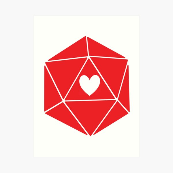 "D20 Heart" Art Print for Sale by Atlantahammy | Redbubble