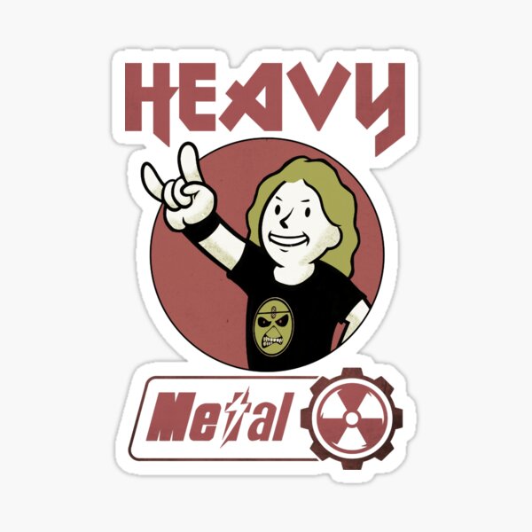 "Heavy Metal Fan (nuclear logo) " Sticker for Sale by Kaijester | Redbubble