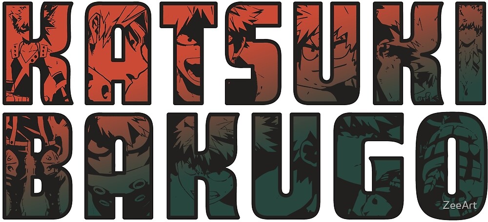 "Katsuki Bakugo // Posterized Typography Coloured // ZeeArt" by ZeeArt ...