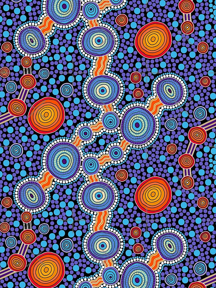 "Authentic Aboriginal Art - The Journey Blue" Scarf for Sale by ...