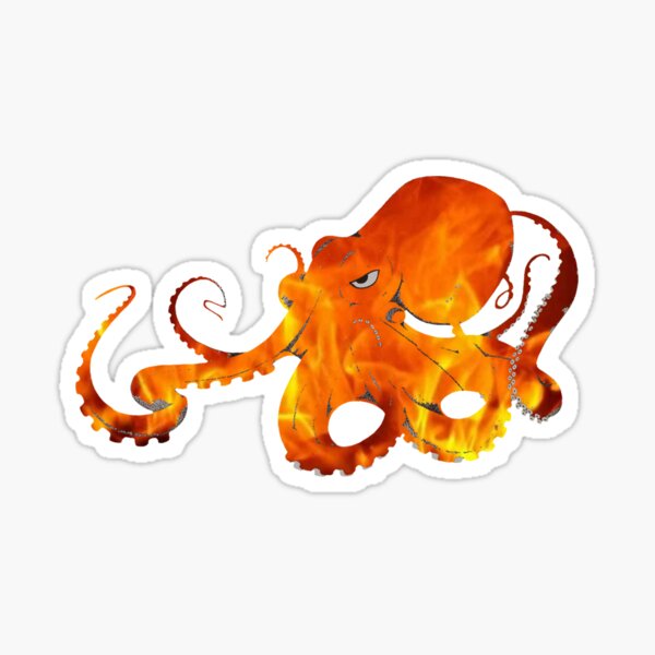 "Deep Sea / Fire Flame Octopus Arson" Sticker for Sale by SurfSpeedway ...