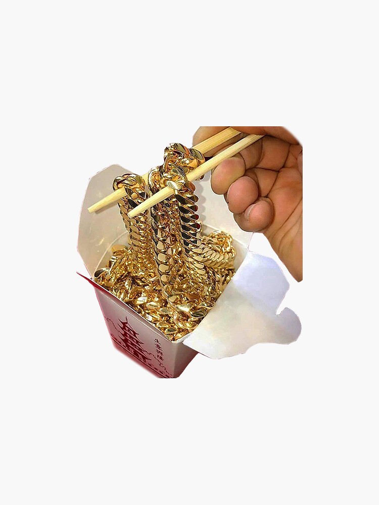 "Gold Chain Noodles" Sticker for Sale by hiiroji | Redbubble