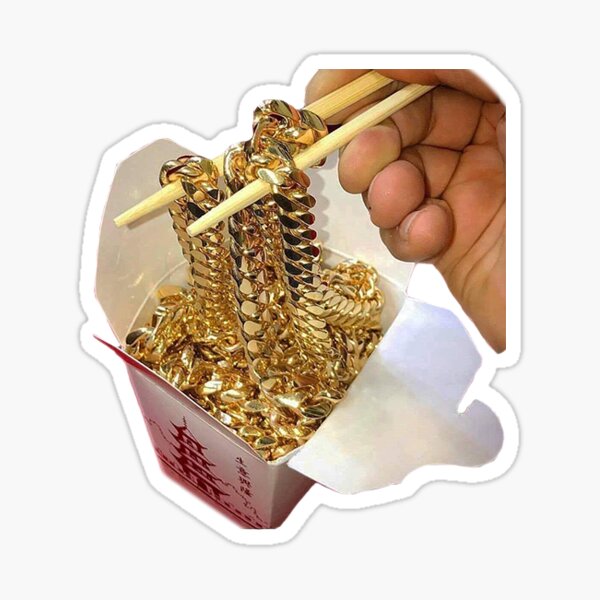 "Gold Chain Noodles" Sticker for Sale by hiiroji | Redbubble