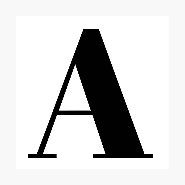 Lámina fotográfica for Sale con la obra «La letra A (negra)» de ...