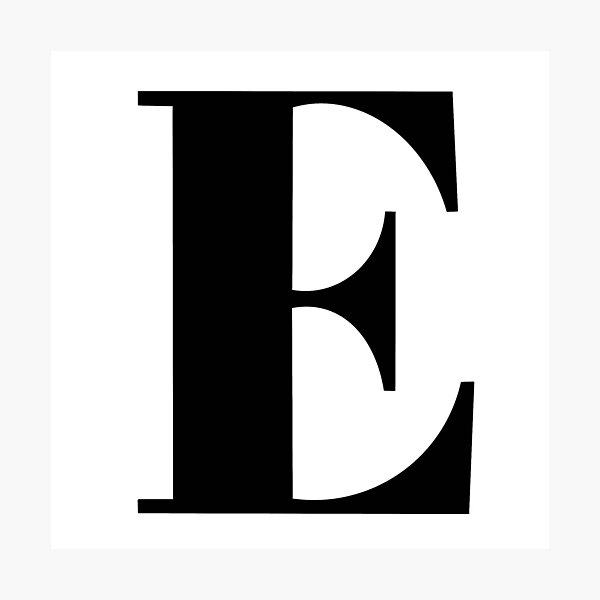 Lámina fotográfica «La letra E (negra)» de drawingbystephx | Redbubble