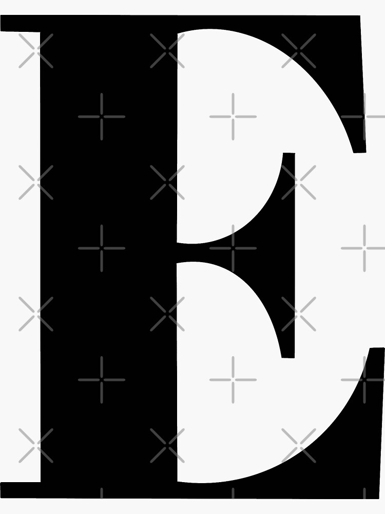 Pegatina for Sale con la obra «La letra E (negra)» de drawingbystephx ...