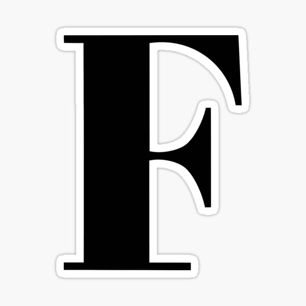 "The letter F (Black)" Sticker for Sale by drawingbystephx | Redbubble