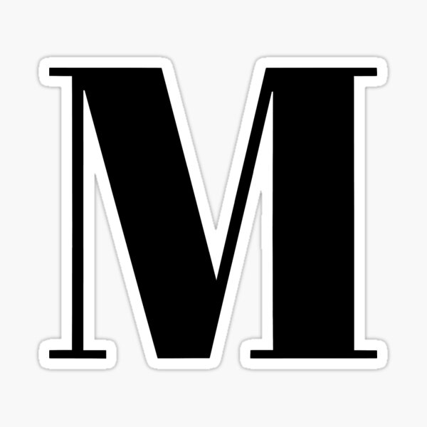 "The letter M (Black)" Sticker for Sale by drawingbystephx | Redbubble