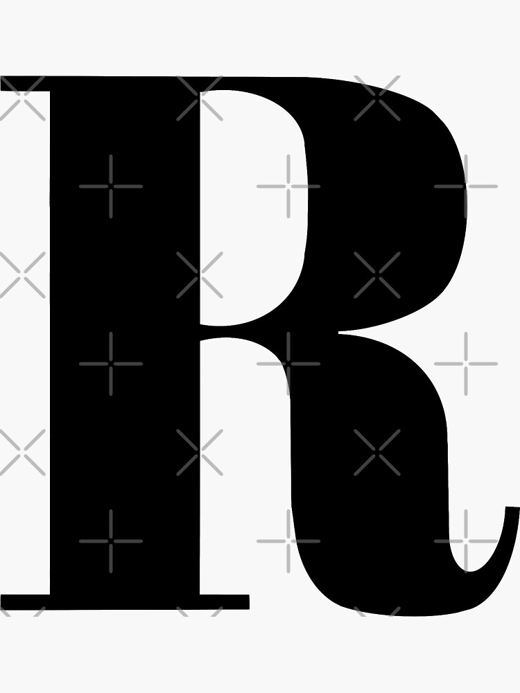"The letter R (Black)" Sticker for Sale by drawingbystephx | Redbubble