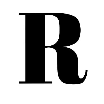 Pegatina for Sale con la obra «La letra R (negra)» de drawingbystephx | Redbubble