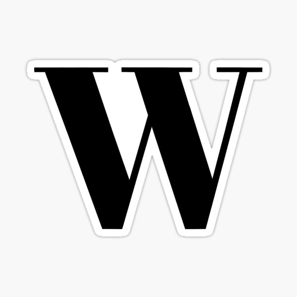 "The letter W (Black)" Sticker for Sale by drawingbystephx | Redbubble