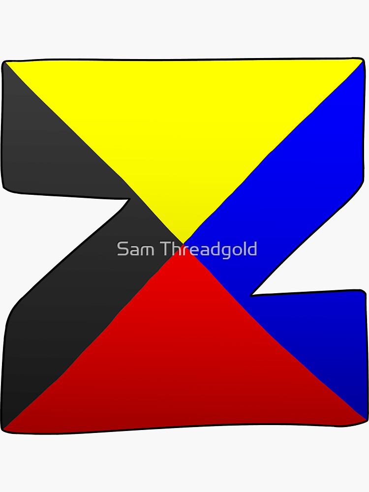 Pegatina «Bandera de señalización letra Z - "Zulu"» de SamThreadgold ...