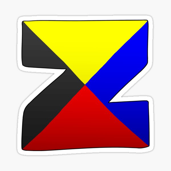 Pegatina «Bandera de señalización letra Z - "Zulu"» de SamThreadgold ...
