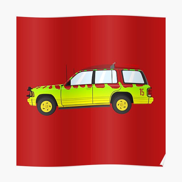 Jurassic Park Car Poster For Sale By Anxiousbison Redbubble