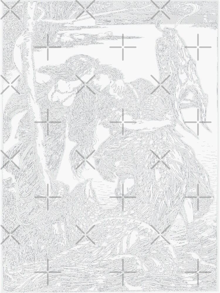 "Pre-raphaelite kiss and dragon" Sticker for Sale by Blacklinesw9 ...