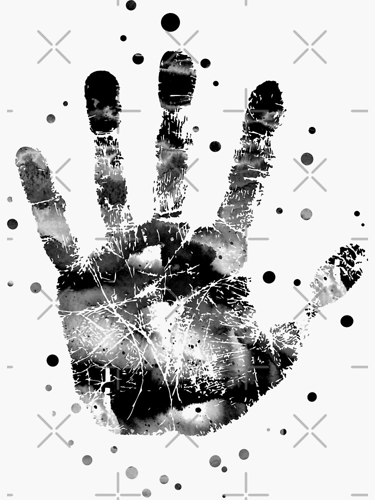 "Handprint, human hand-print" Sticker by Rosaliartbook | Redbubble