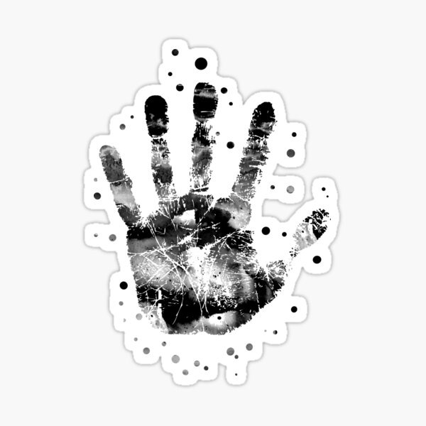 "Handprint, human hand-print" Sticker by Rosaliartbook | Redbubble