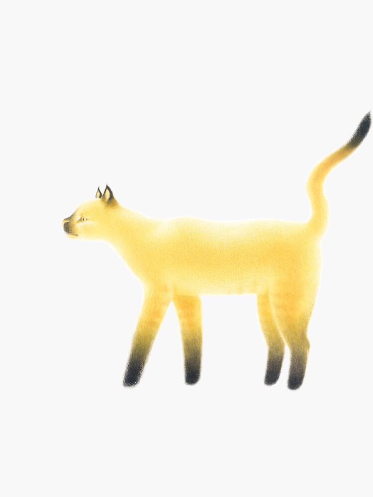 "soft yellow cat" Sticker for Sale by ava-arts | Redbubble