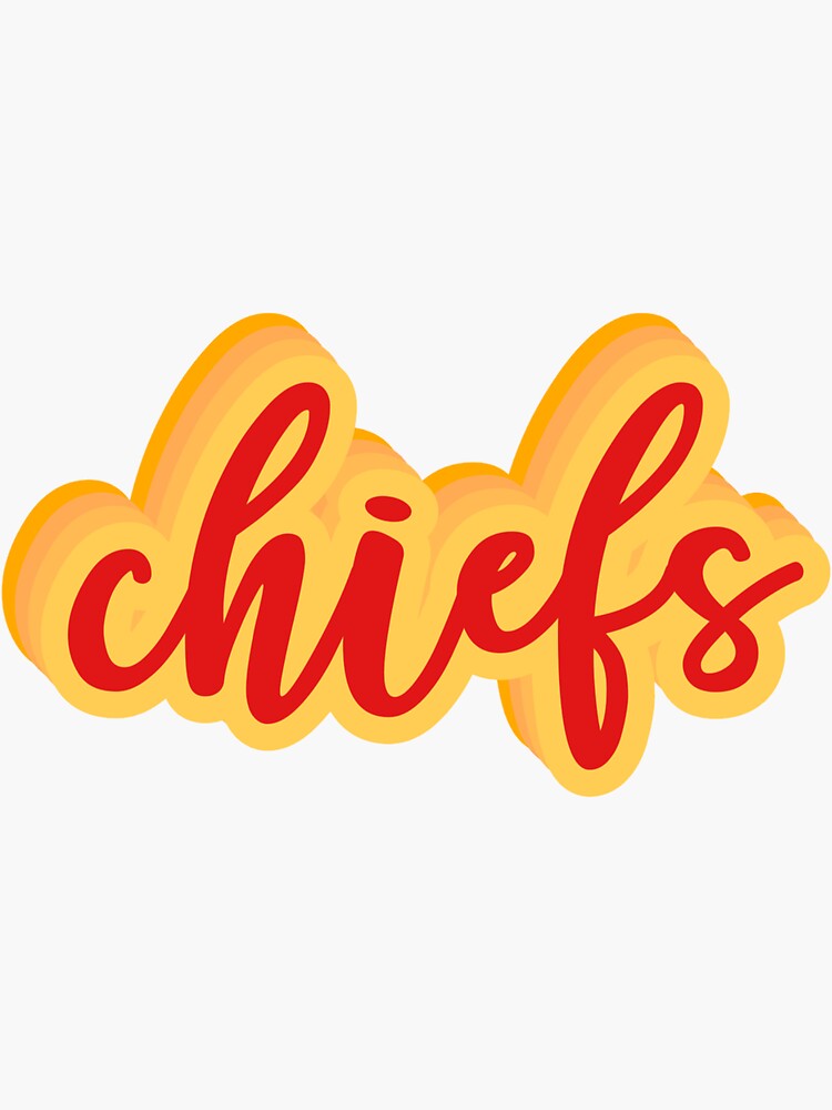 "Chiefs Gold Cursive" Sticker for Sale by hmc0623 | Redbubble