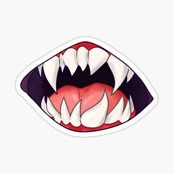 Decals & Skins Electronics & Accessories Sharp Teeth Holo Sticker ...