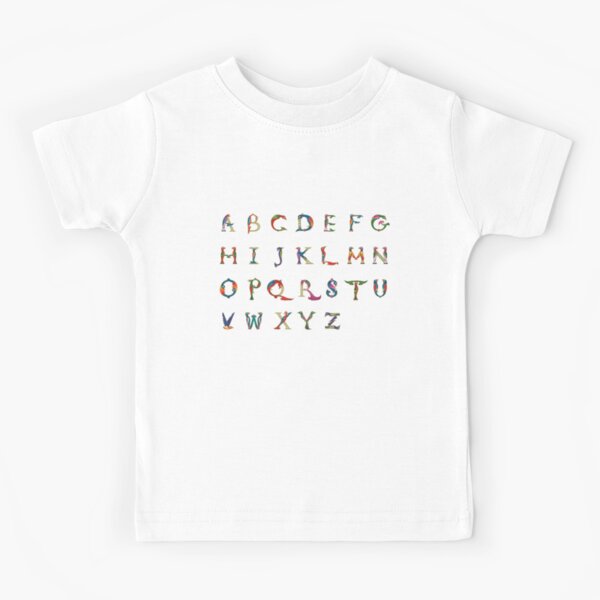 "English Alphabet with Trchnakir-Style Letters" Kids T-Shirt for Sale ...