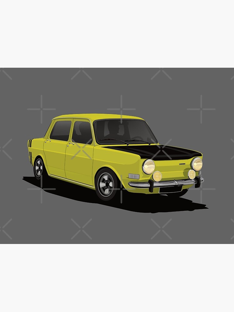 Poster for Sale avec l'œuvre « Simca 1000 Rallye jaune » de l'artiste ...