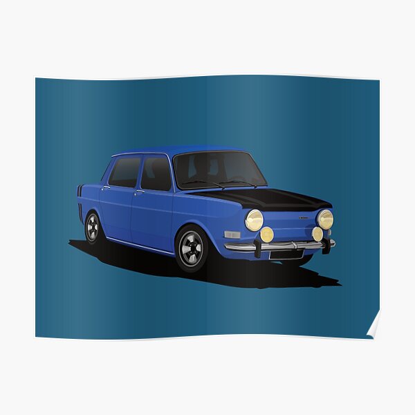 "Simca 1000 Rallye blue" Poster by knappidesign | Redbubble