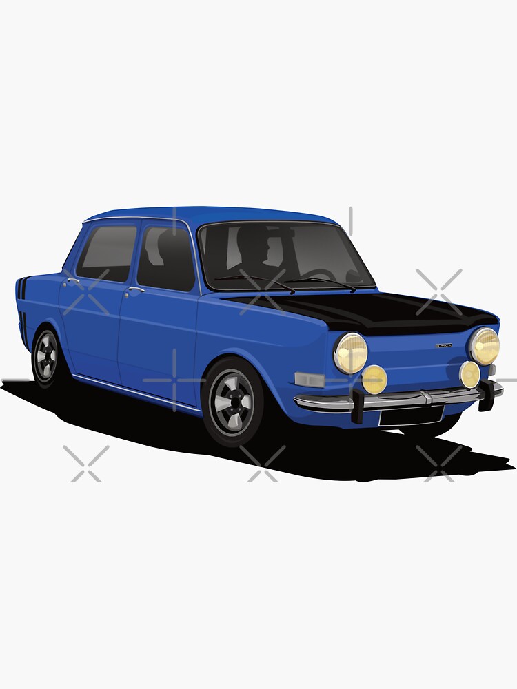 "Simca 1000 Rallye blue" Sticker by knappidesign | Redbubble