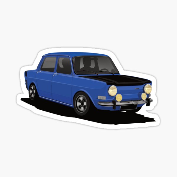 "Simca 1000 Rallye blue" Sticker by knappidesign | Redbubble