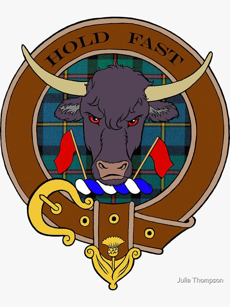 "Hold Fast! MacLeod clan badge with isle of Harris tartan" Sticker for ...