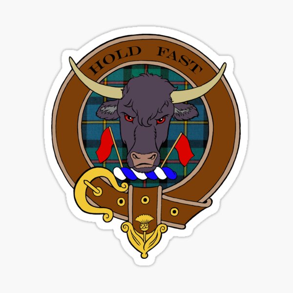 "Hold Fast! MacLeod clan badge with isle of Harris tartan" Sticker for ...