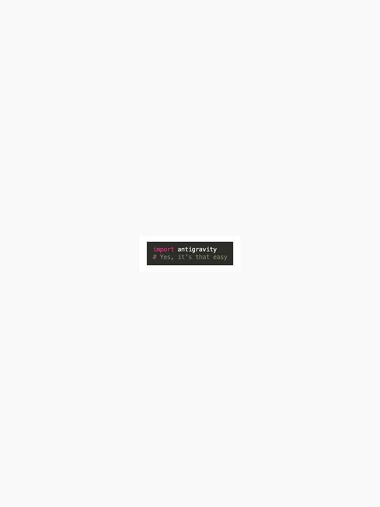 Python Antigravity Code Sticker For Sale By Topher235 Redbubble 