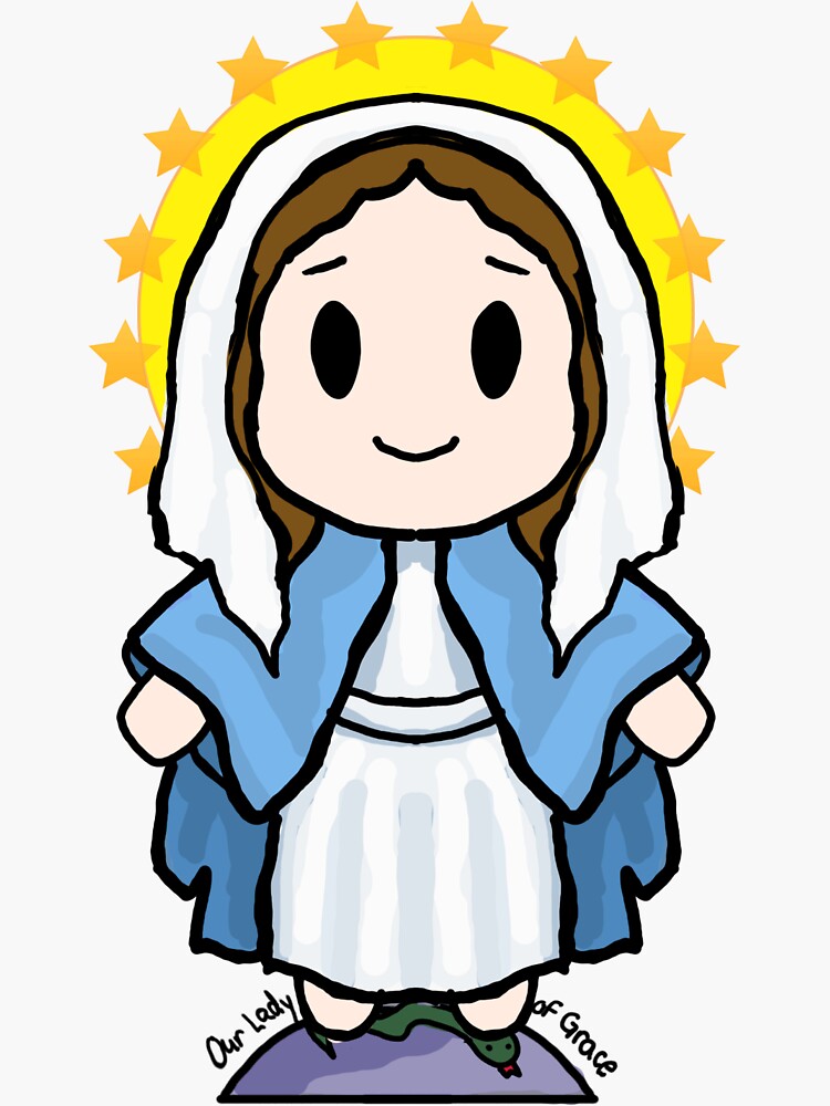 "Chibi Saints - Mary, Our Lady of Grace" Sticker for Sale by ...