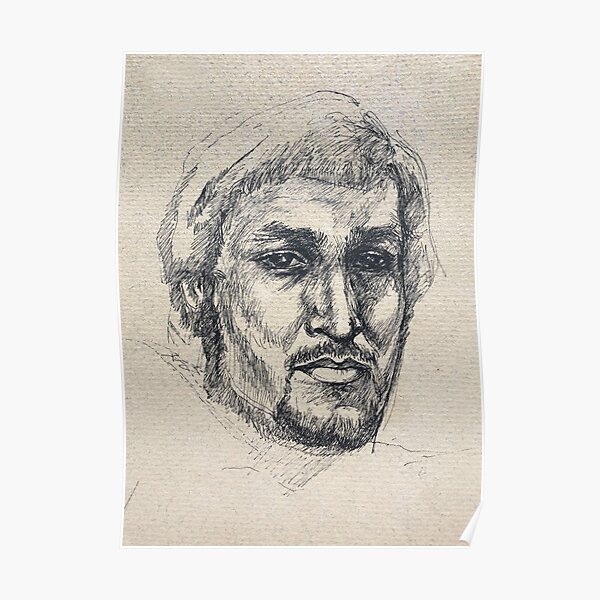 "Portrait of Rodger ~ ink drawing" Poster for Sale by rozmcq | Redbubble