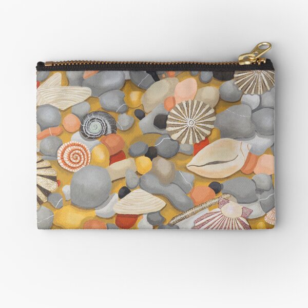"Pebbles and Shells Beach Design" Zipper Pouch for Sale by Emma Fifield ...