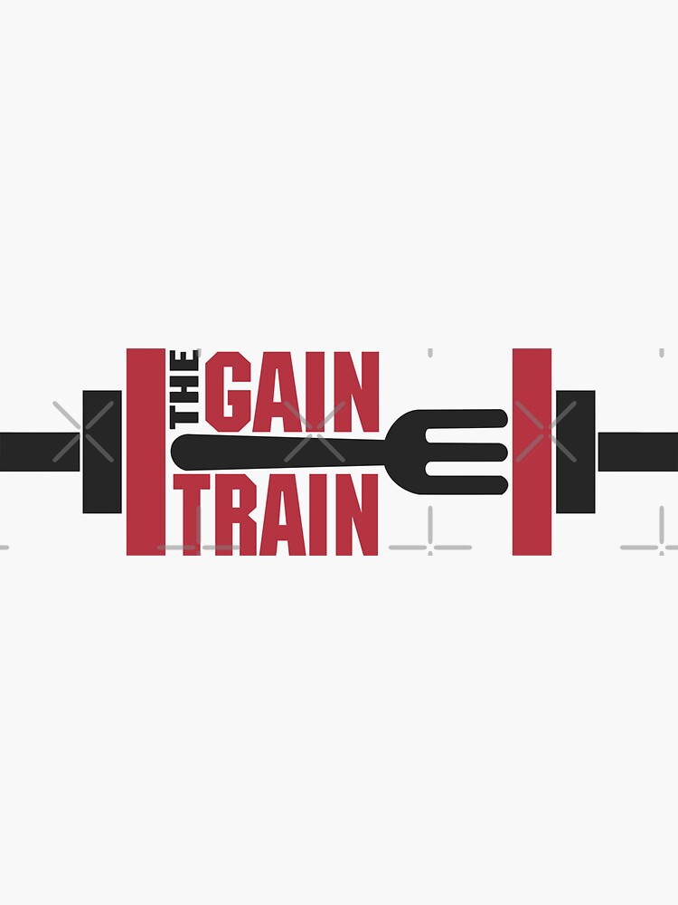 "The Gain Train Bodybuilding" Sticker by VectorDesigner | Redbubble