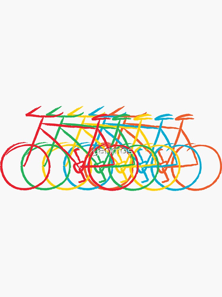 "Just Bike, colorful" Sticker for Sale by yanmos | Redbubble